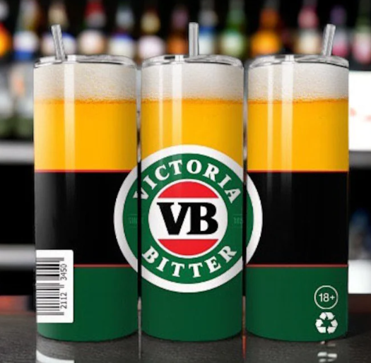 Aussie VB Beer 20 oz skinny tumbler | Welcome to LM Creations
